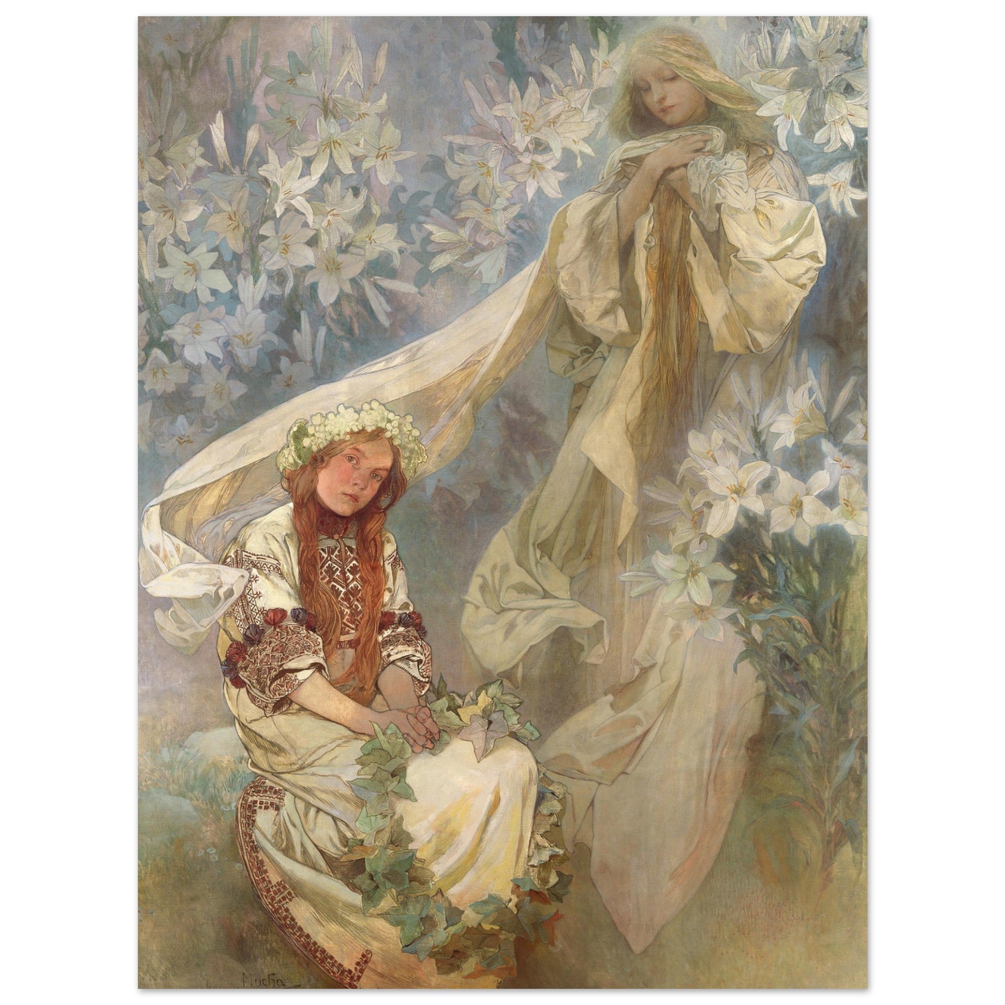 Madonna of the Lilies (1905) by Alphonse Mucha | Master's Gaze